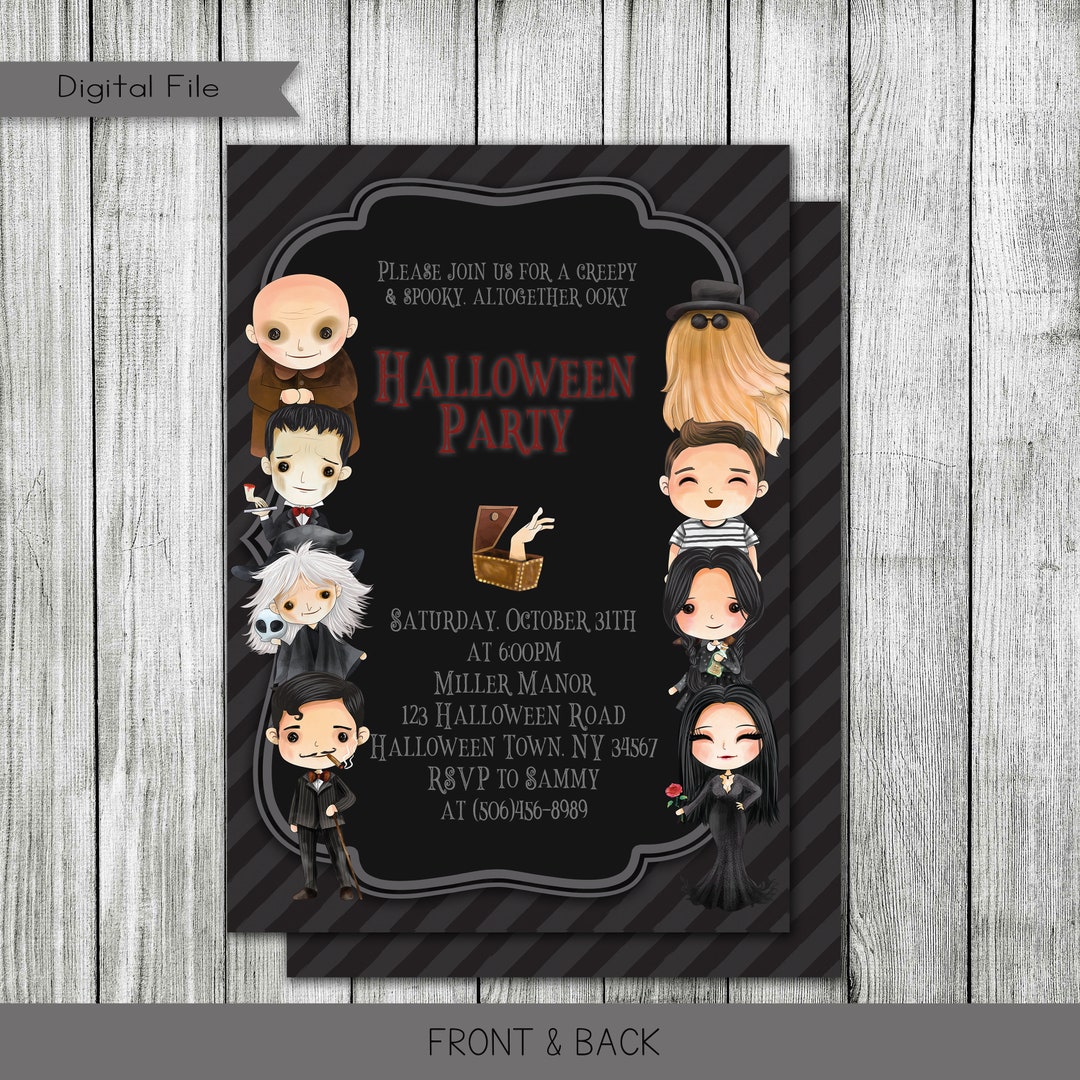 Creepy Halloween Family Invitation, Halloween Invitations, Halloween ...