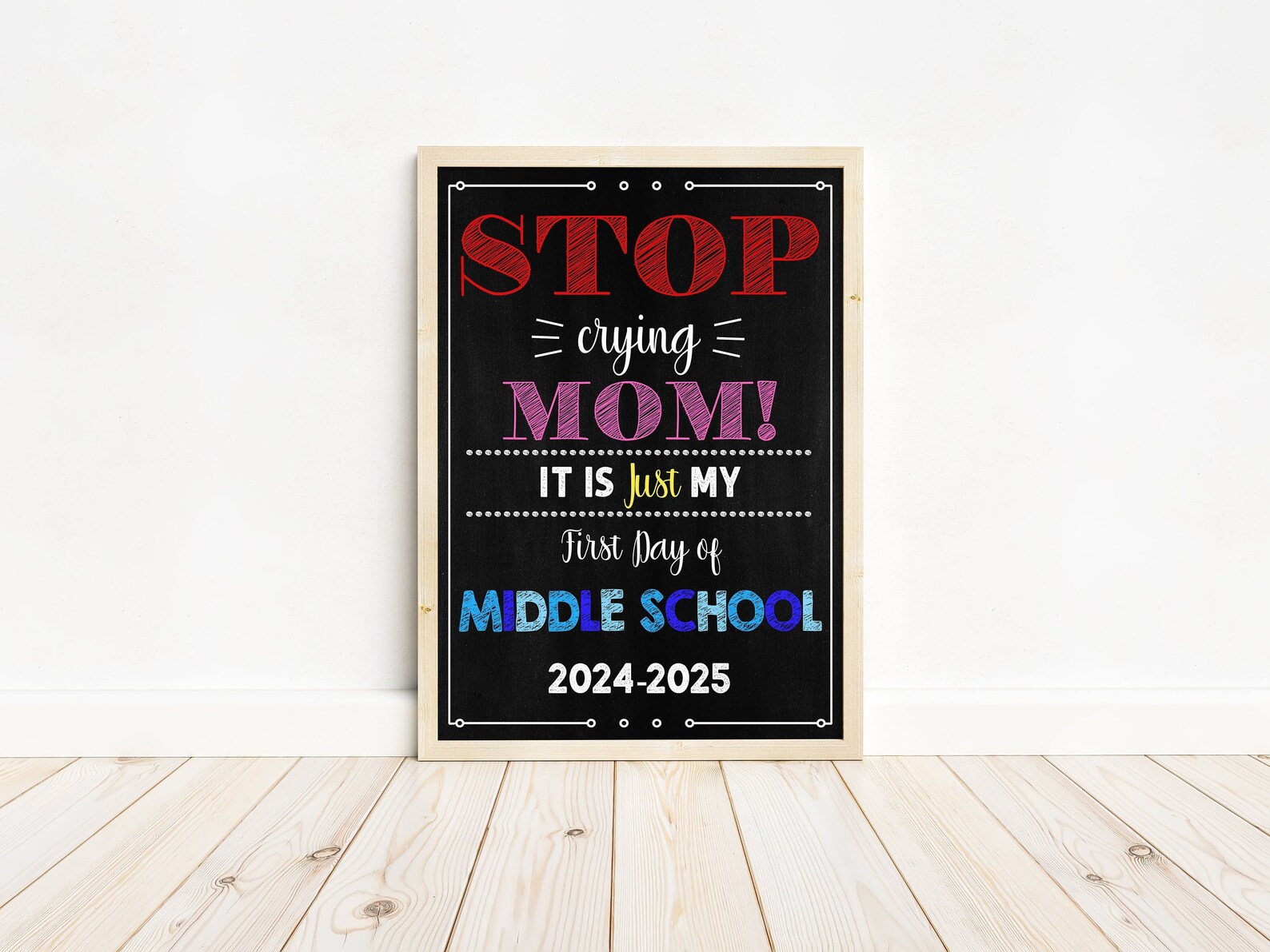Editable First Day of School Sign, Mom Stop Crying, Printable (JPG, PDF ...