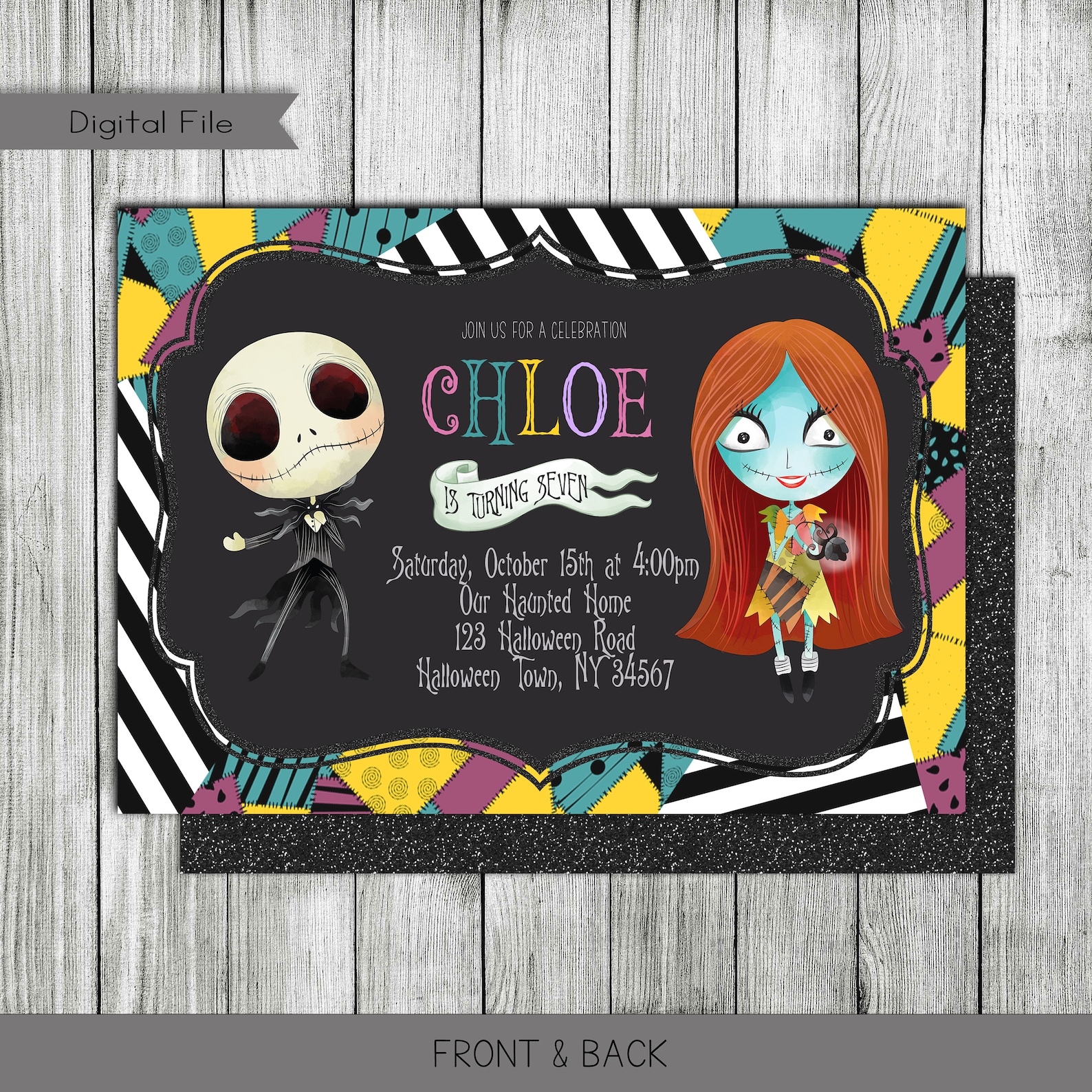 Nightmare Before Christmas Birthday Banner, Character Flags (digital ...
