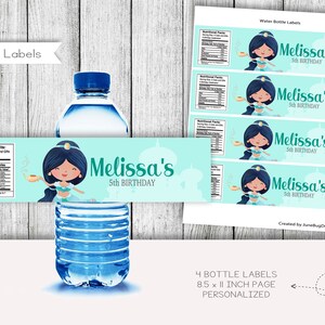 Arabian Princess Birthday Thank You Tags, Arabian Gift Tags, Party ...