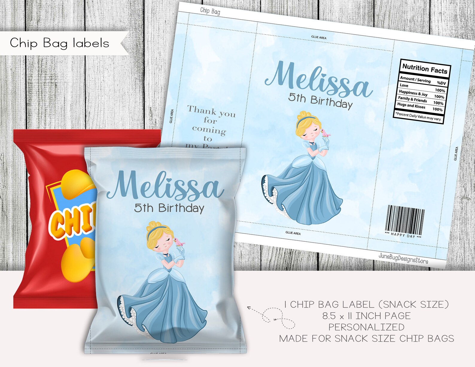 Baby Cinderella Birthday Lollipop Sticker Labels, Toppers, Party Favors ...