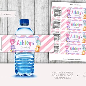 Cute Bear Friends Birthday Snack Size Chip Bag Label, Party Favors ...