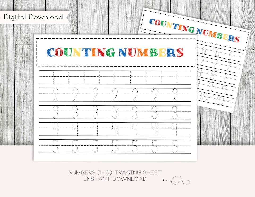 Numbers 1 - 10 Practice Sheet, Handwriting Practice, Learning to Write ...