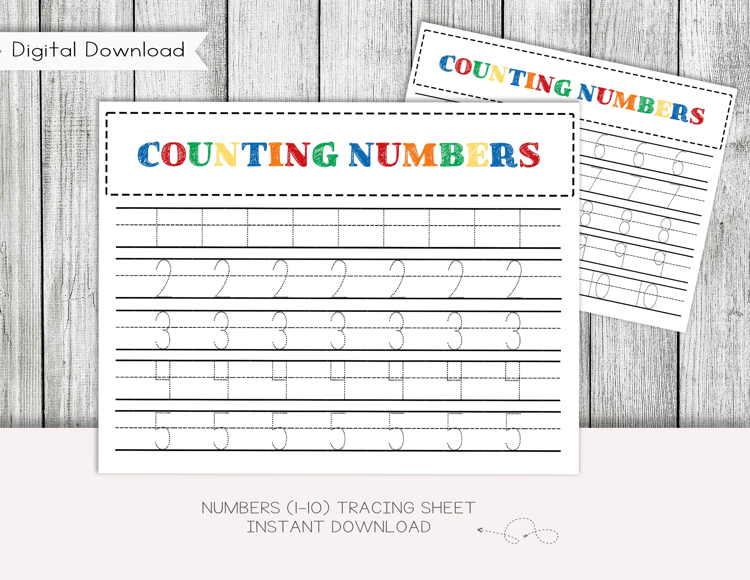 Numbers 1 - 10 Practice Sheet, Handwriting Practice, Learning to Write ...