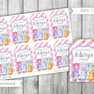 Cute Bear Friends Birthday Snack Size Chip Bag Label, Party Favors ...