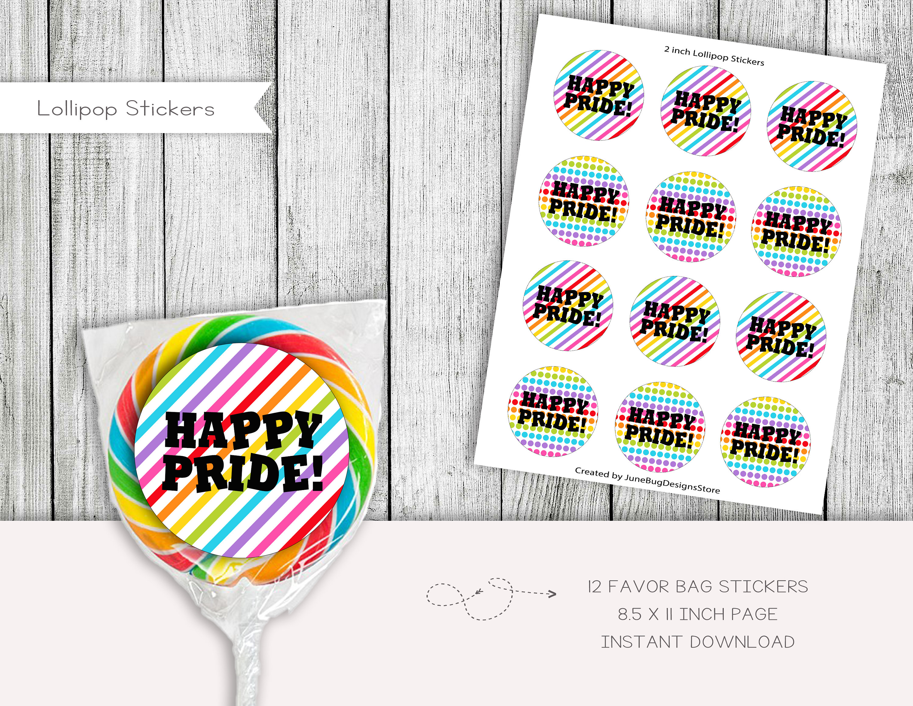 Happy Pride Cupcake Toppers Pride Month Stickers Pride Party - Etsy