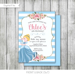 Cinderella Birthday Invitation, Princess Birthday Party, Princess Tea ...