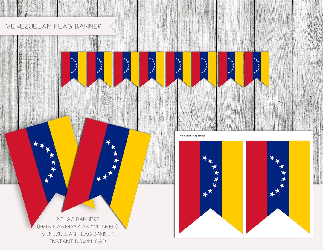 Venezuelan Flag Banner, Venezuelan Party, Hispanic Heritage Month Flag ...