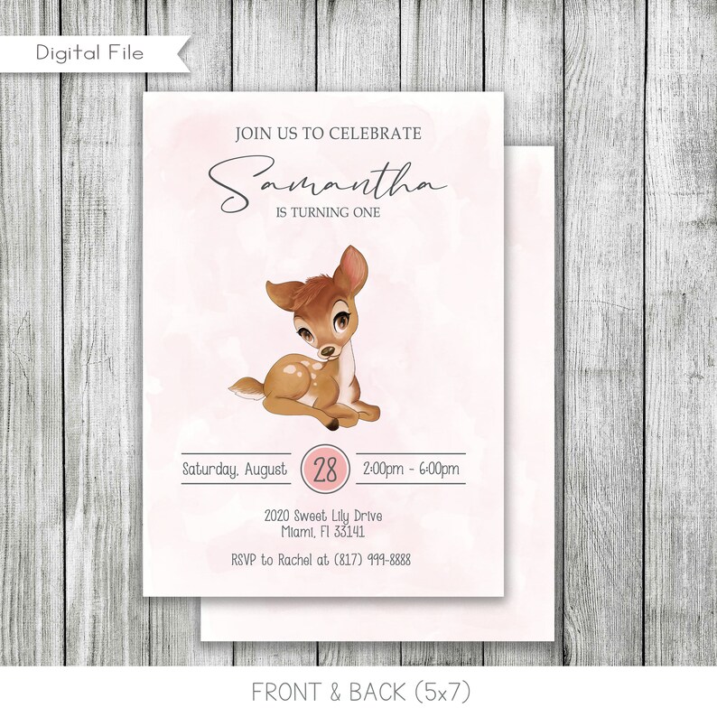 Classic Baby Deer Birthday Thank You Tags, Gift Tags, Party Favors ...
