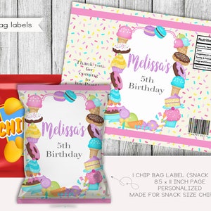 Sweets and Treats Birthday Thank You Tags, Candy, Desserts & Sprinkles ...
