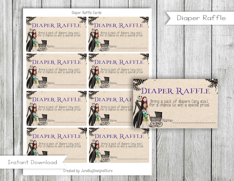 Nightmare Baby Shower Diaper Raffle Sign (digital Download) - Etsy