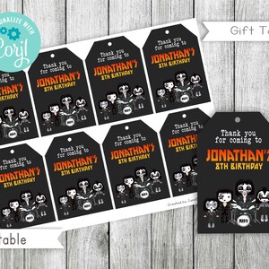 Rock N Roll Band Birthday Thank You Tags, Rock Band Favor Tags, Rock ...