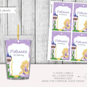 Rapunzel Birthday Chocolate Bar Labels, Princess Party Favors ...