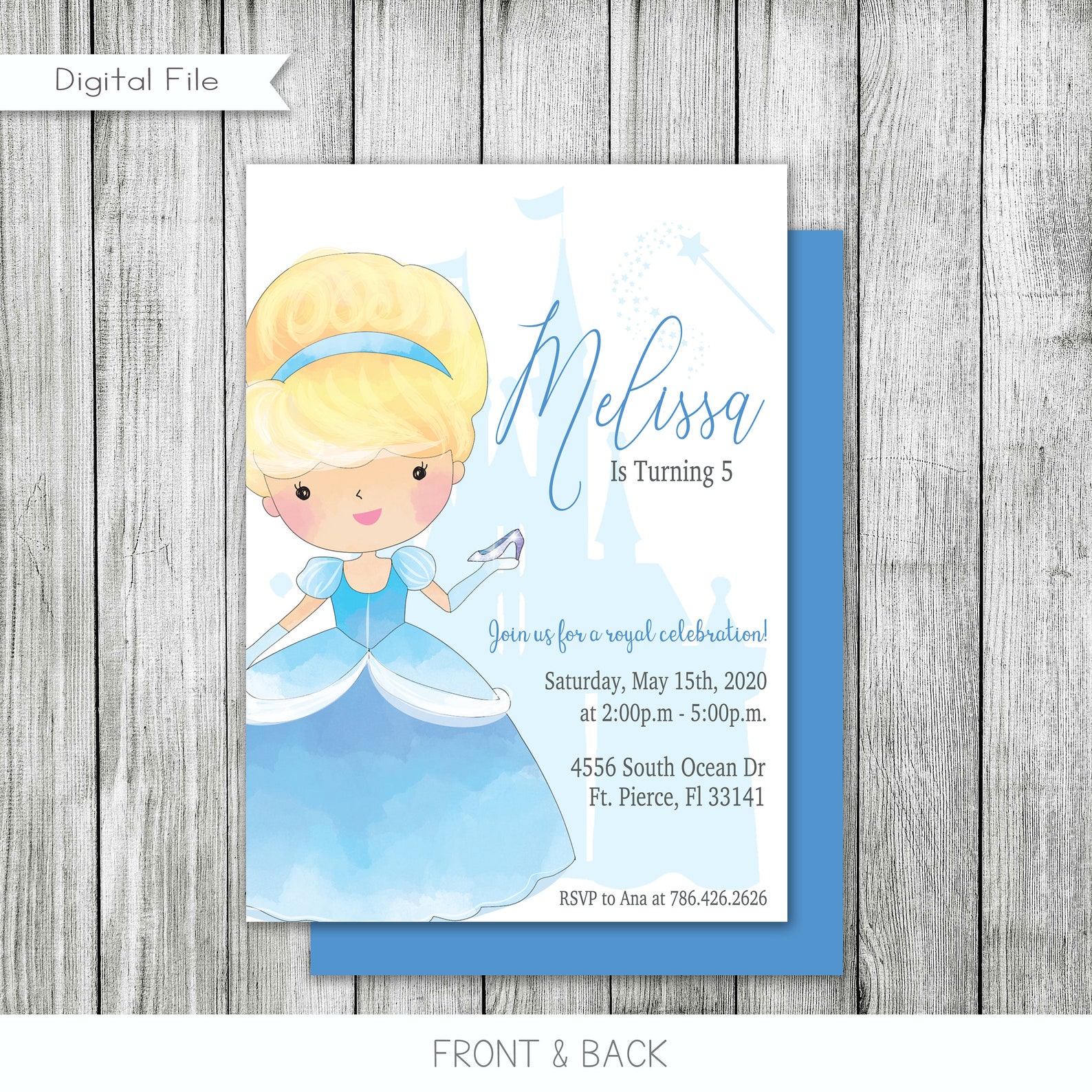 Cinderella Birthday Invitation Cinderella Party Invitation - Etsy