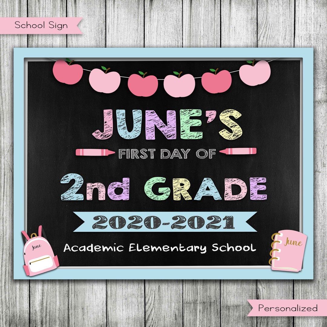 My First Day of School Sign, Back to School Sign, Digital, Personalized ...