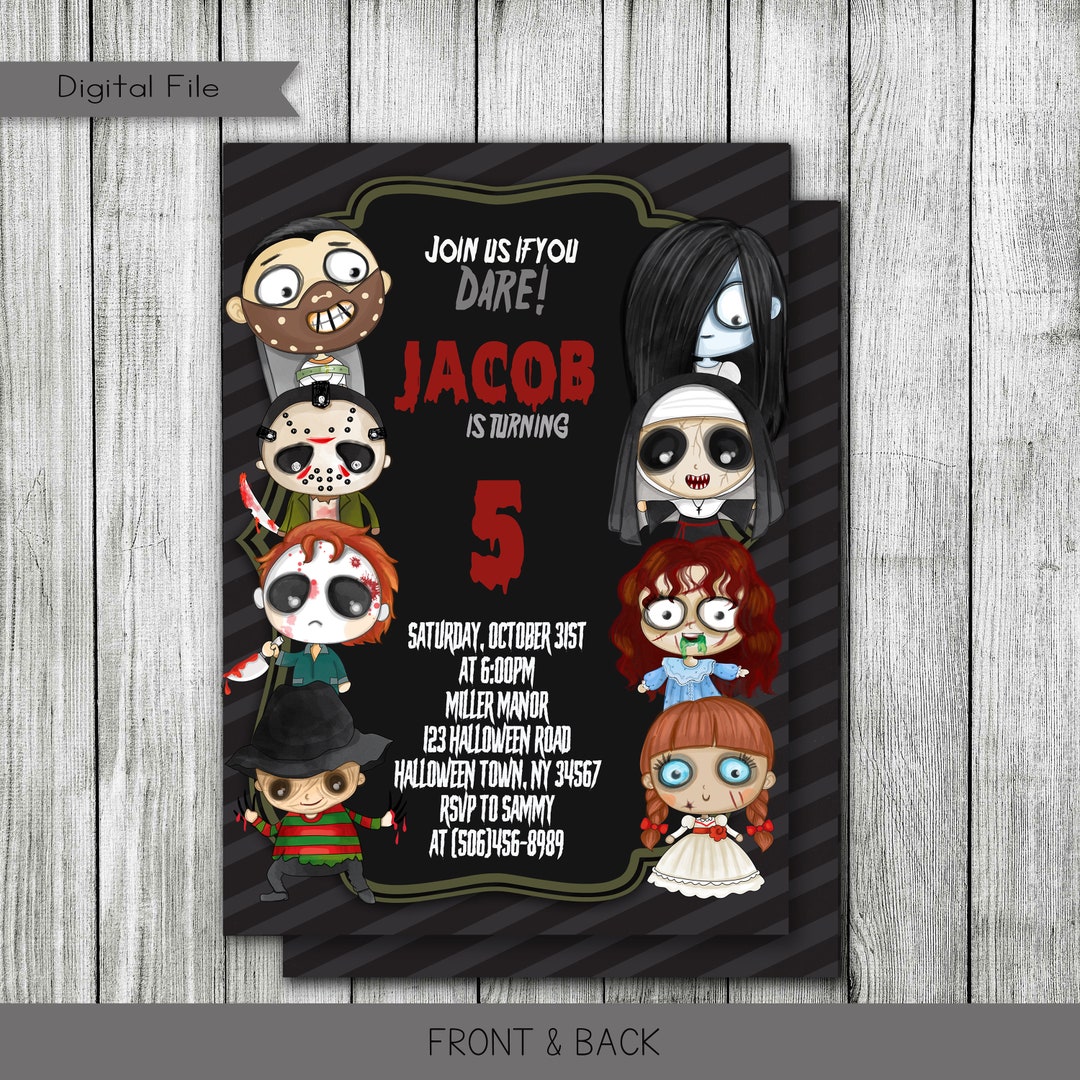 Horror Movie Birthday Invitation, Scary Movie Birthday Invitation ...