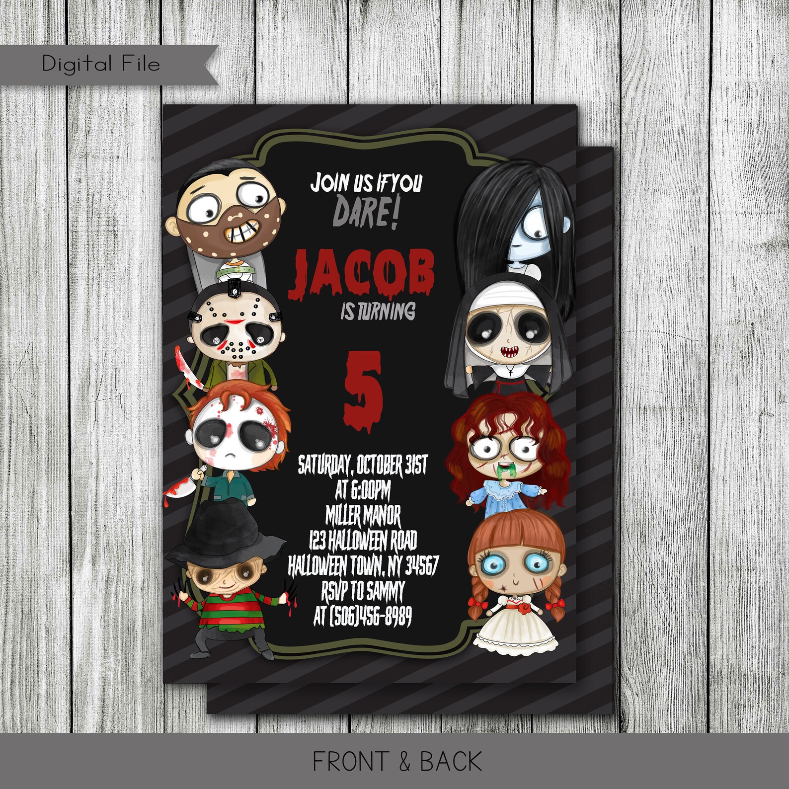 Horror Movie Birthday Invitation, Scary Movie Invitation, Halloween ...