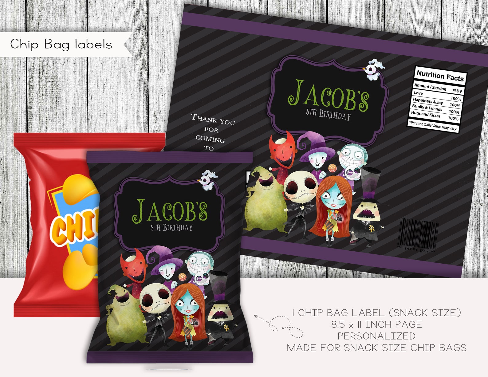 Nightmare Birthday Favor Tags, Personalized Gift Tags (digital) - Etsy