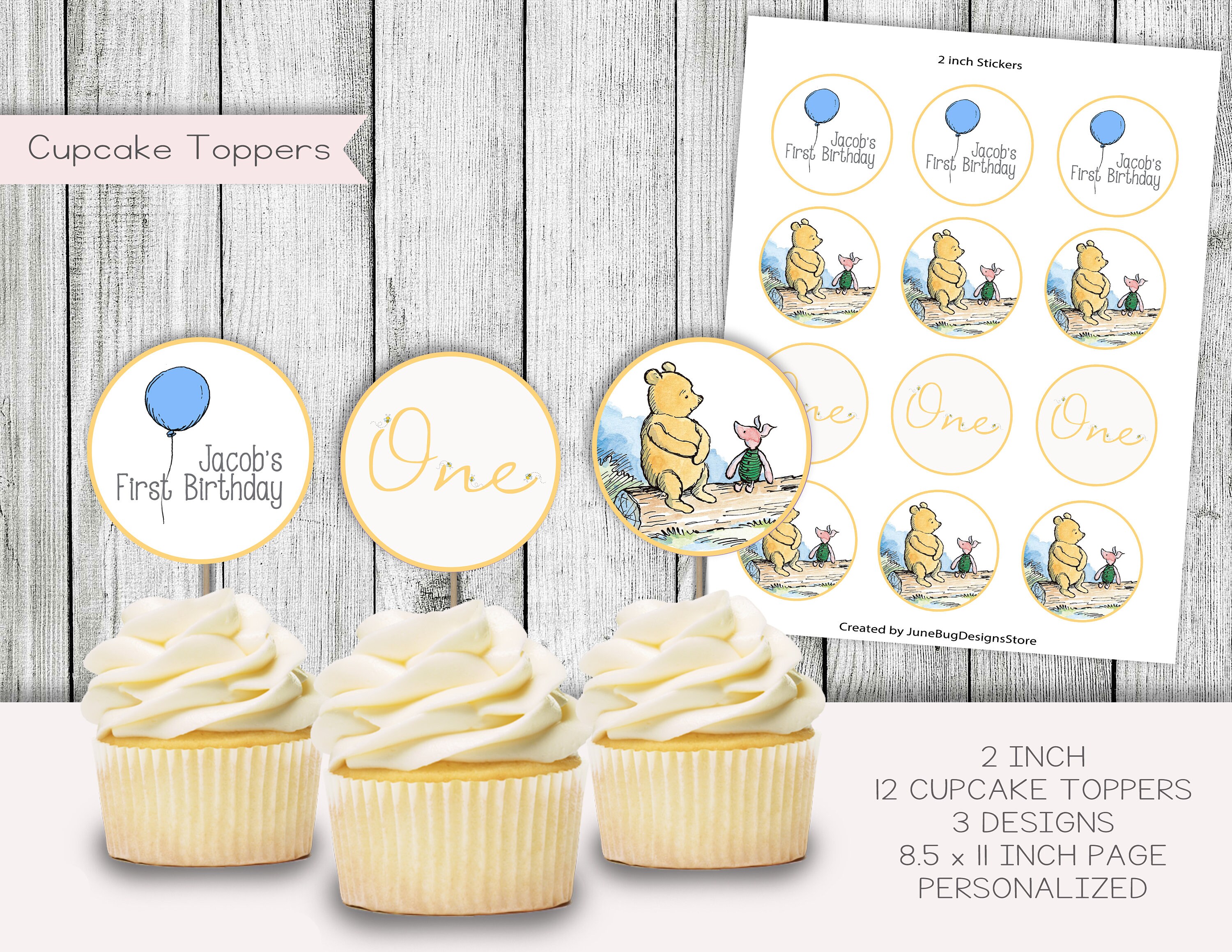 Classic Bear Birthday Bottle Labels Classic Bear Labels | Etsy