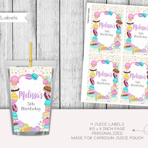 Sweets and Treats Birthday Thank You Tags, Candy, Desserts & Sprinkles ...