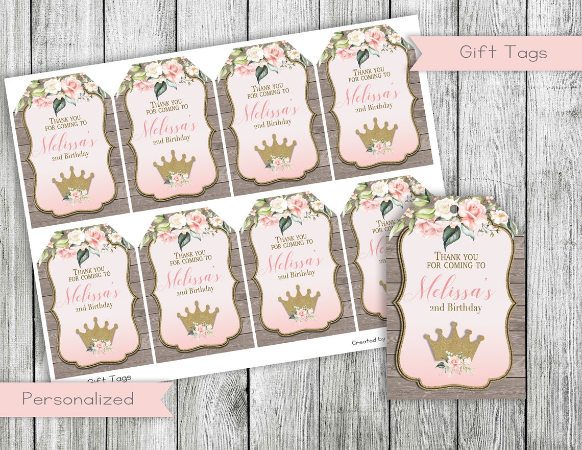Princess Bottle Labels Princess Crown Labels Gold Crown - Etsy