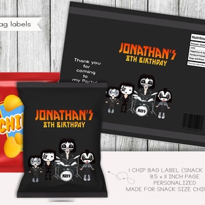 Rock N Roll Band Birthday Thank You Tags, Rock Band Favor Tags, Rock ...