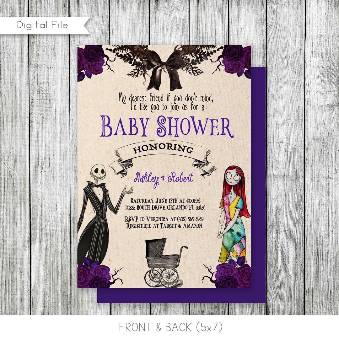 Nightmare Baby Shower Invitation, Nightmare Baby Shower, Halloween Baby ...