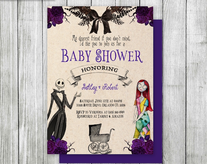 4x6 Nightmare Before Christmas Baby Shower, Nightmare Before Christmas ...