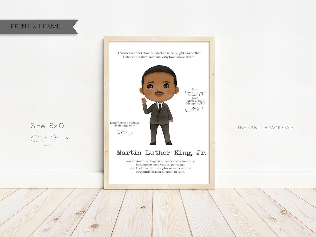 Martin Luther King Sign, Inspirational People, Print and Frame Sign ...