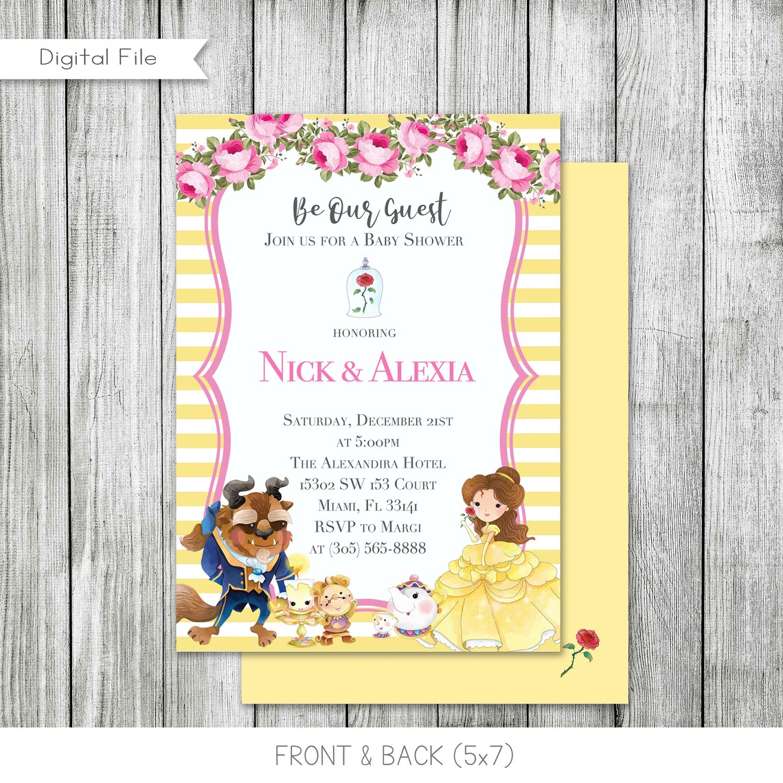 Beauty and the Beast Baby Shower Invitation Princess Baby - Etsy