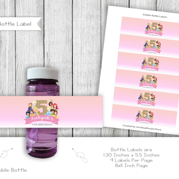 Princess Labels - Etsy