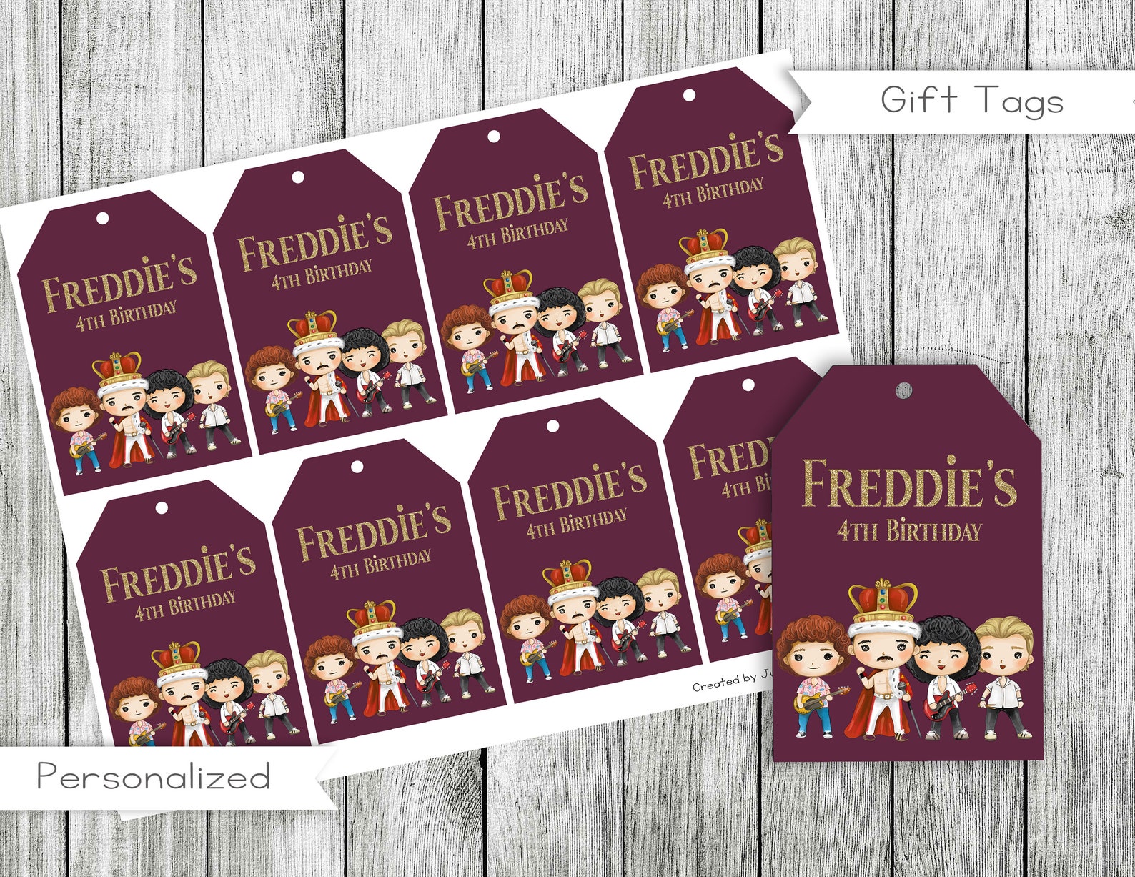 Rock N Roll Band Birthday Thank You Tags Rock Band Favor - Etsy