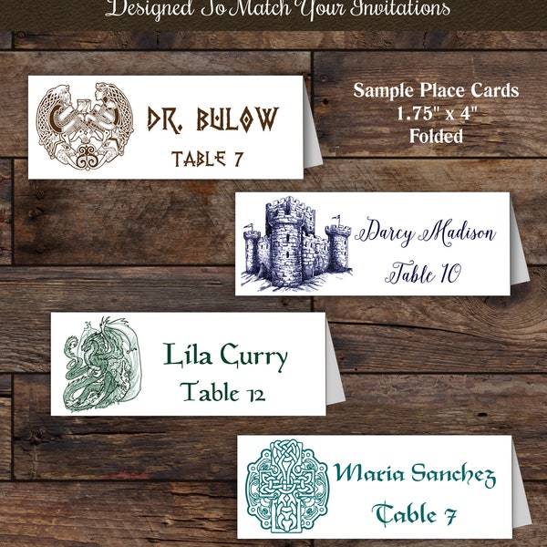Medieval Place Cards - Etsy