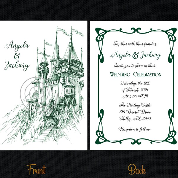 Castle Invitation - Etsy