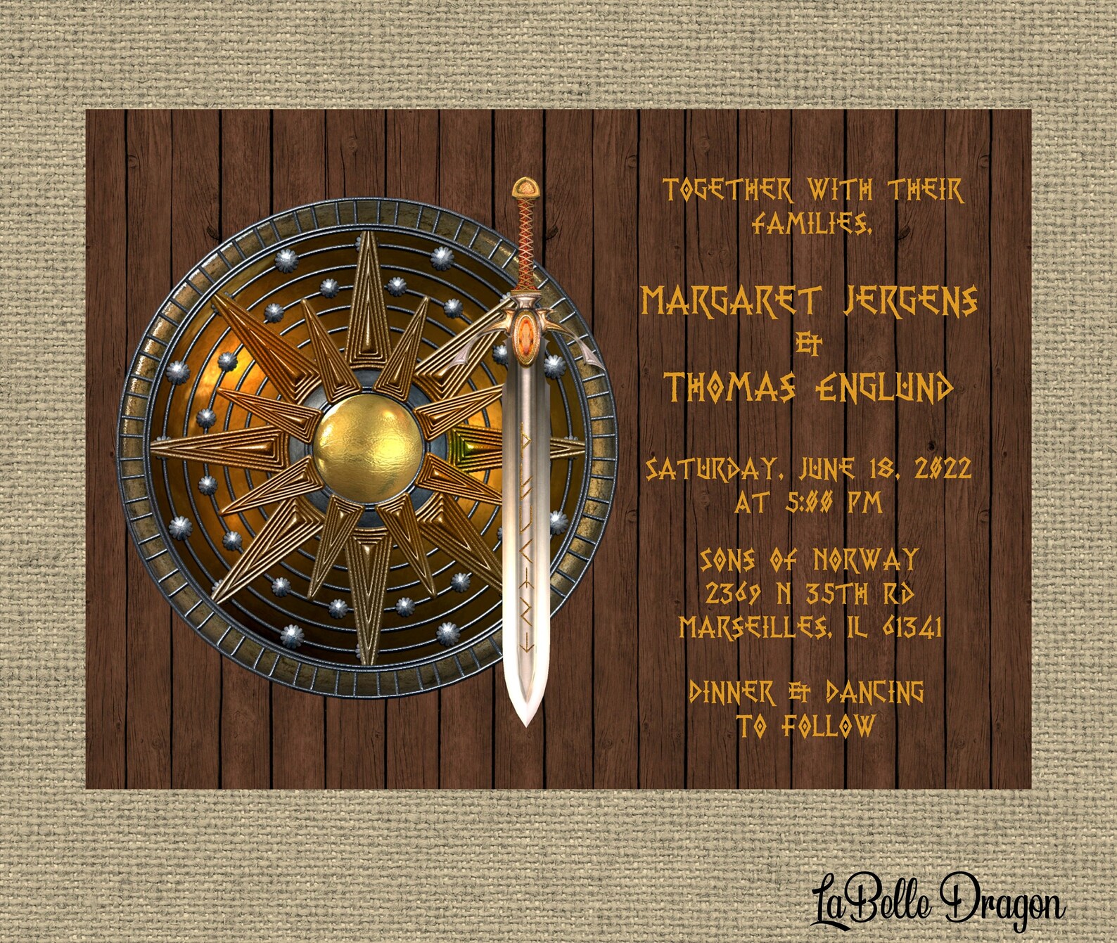 VIKING NORSE WEDDING Invitation Norse Viking Shield Wedding - Etsy