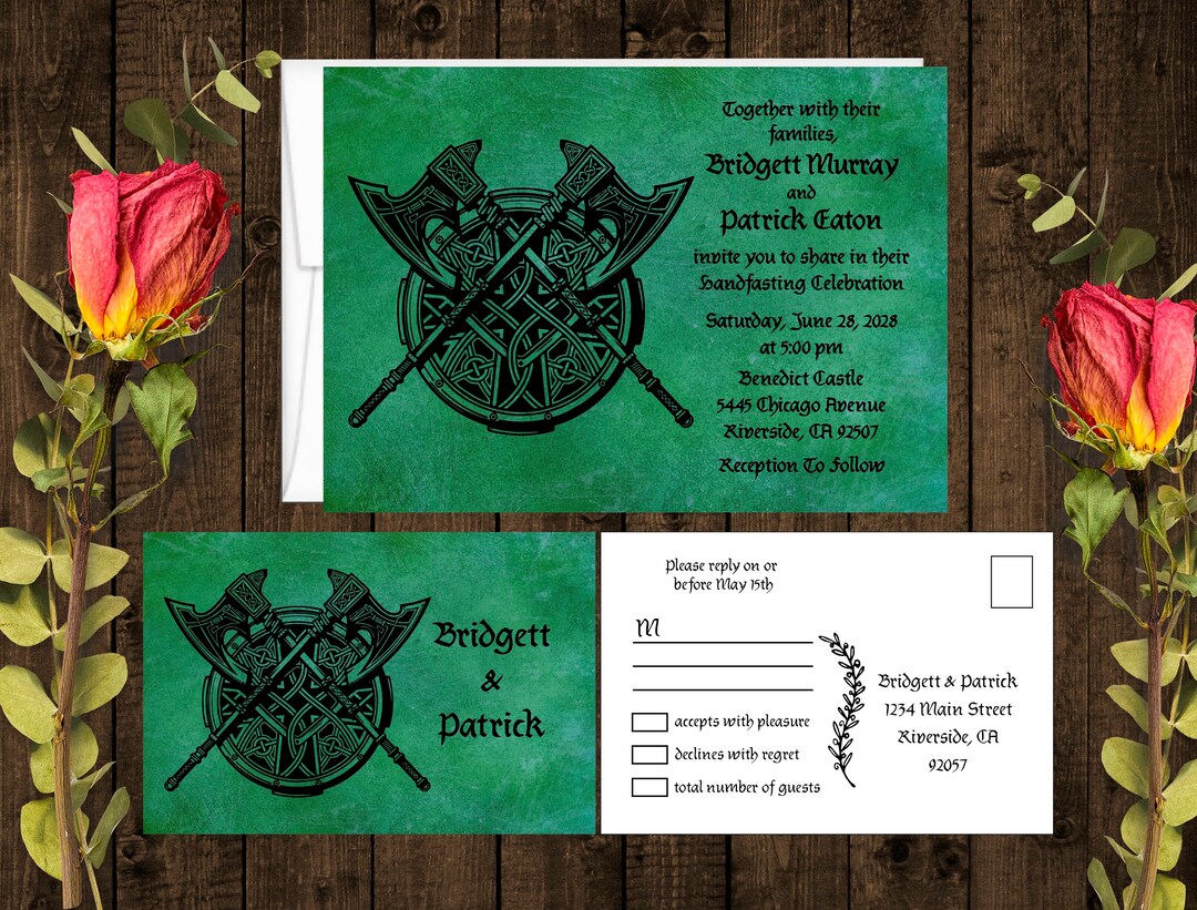 Viking Wedding Invitation, Medieval Celtic Wedding, Viking Design ...