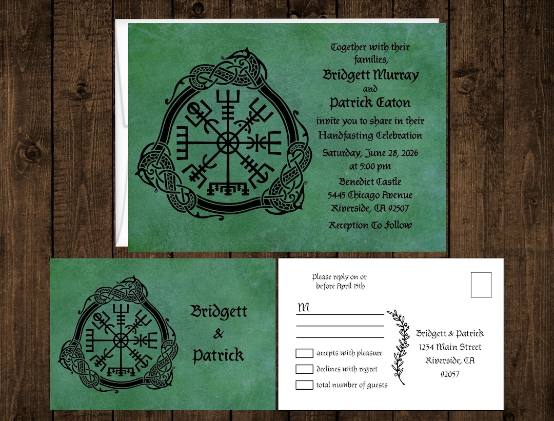 Viking Wedding Invitation Medieval Celtic Wedding Viking - Etsy