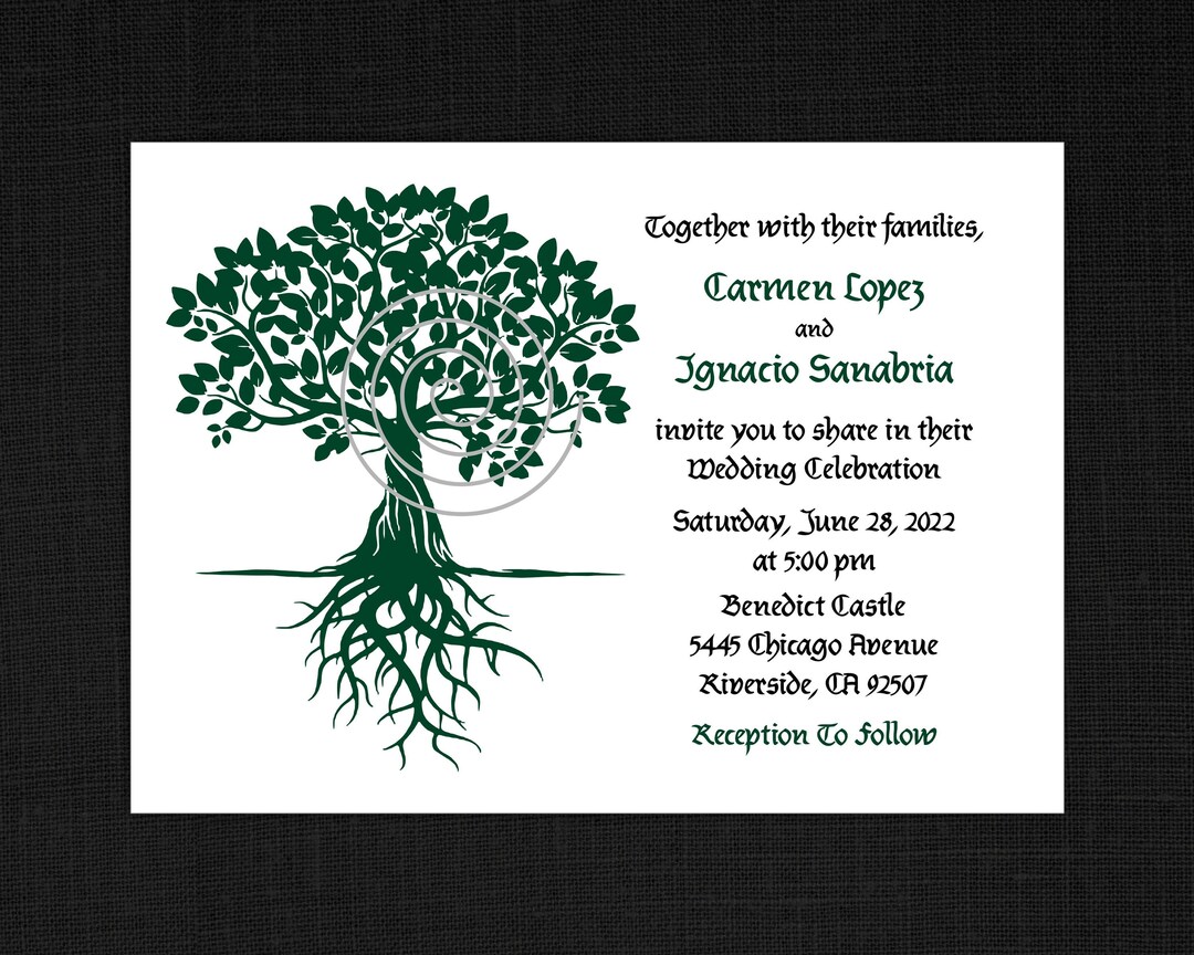 TREE OF LIFE Wedding Invitation, Tree Wedding Card, Cheap Wedding ...