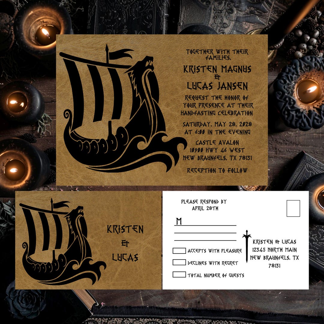 Viking Wedding Invitation, Medieval Celtic Wedding, Viking Design ...