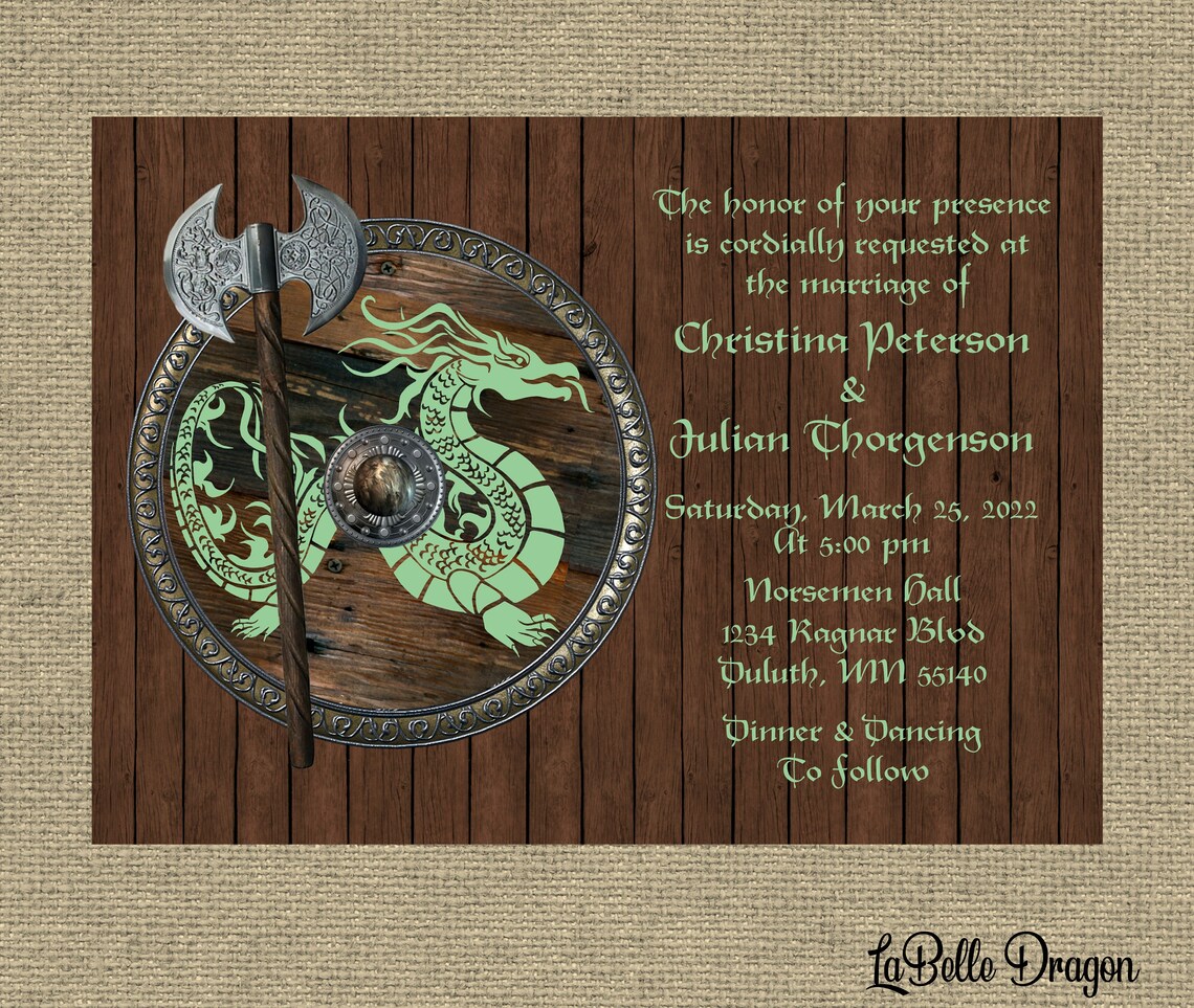 VIKING NORSE WEDDING Invitation Norse Viking Shield Wedding - Etsy