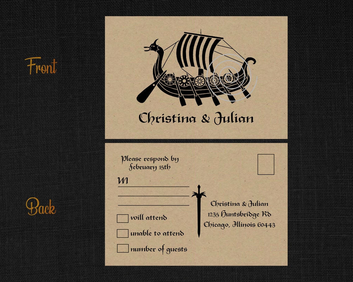 VIKING NORSE Wedding Invitation Viking Design Invitation - Etsy