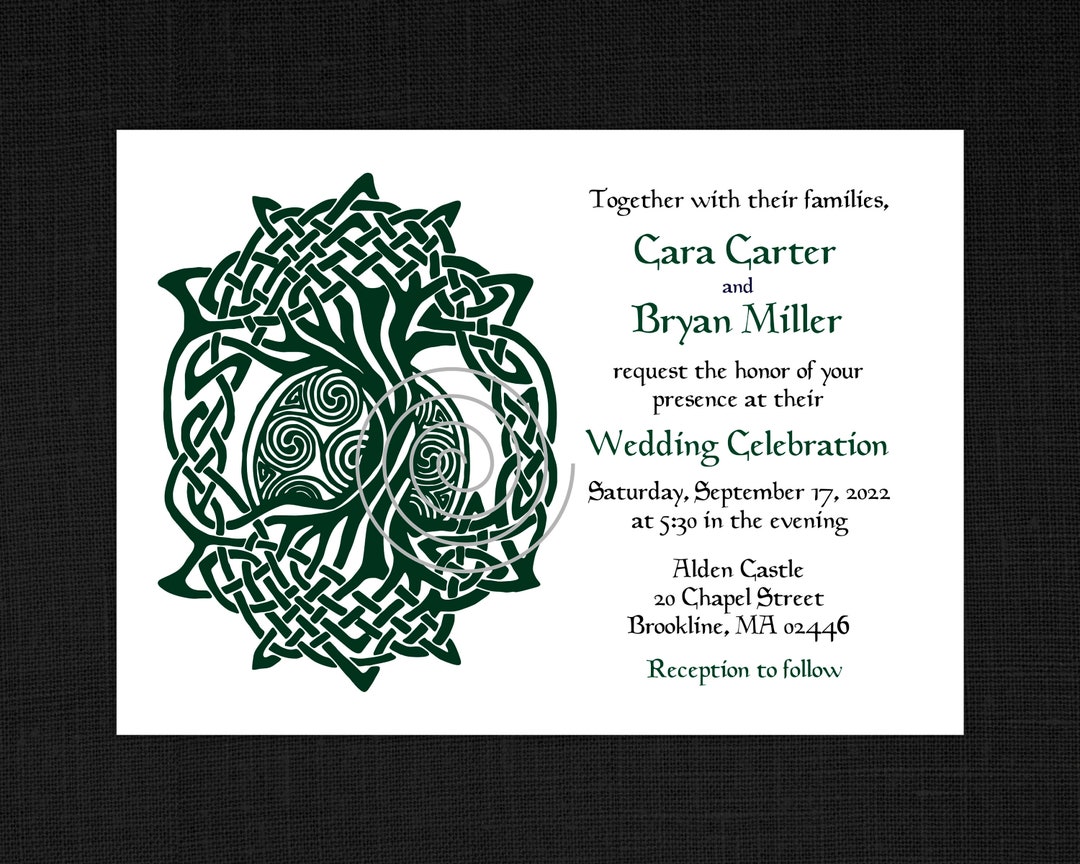 TREE OF LIFE Wedding Invitation, Celtic Tree of Life Wedding, Cheap ...