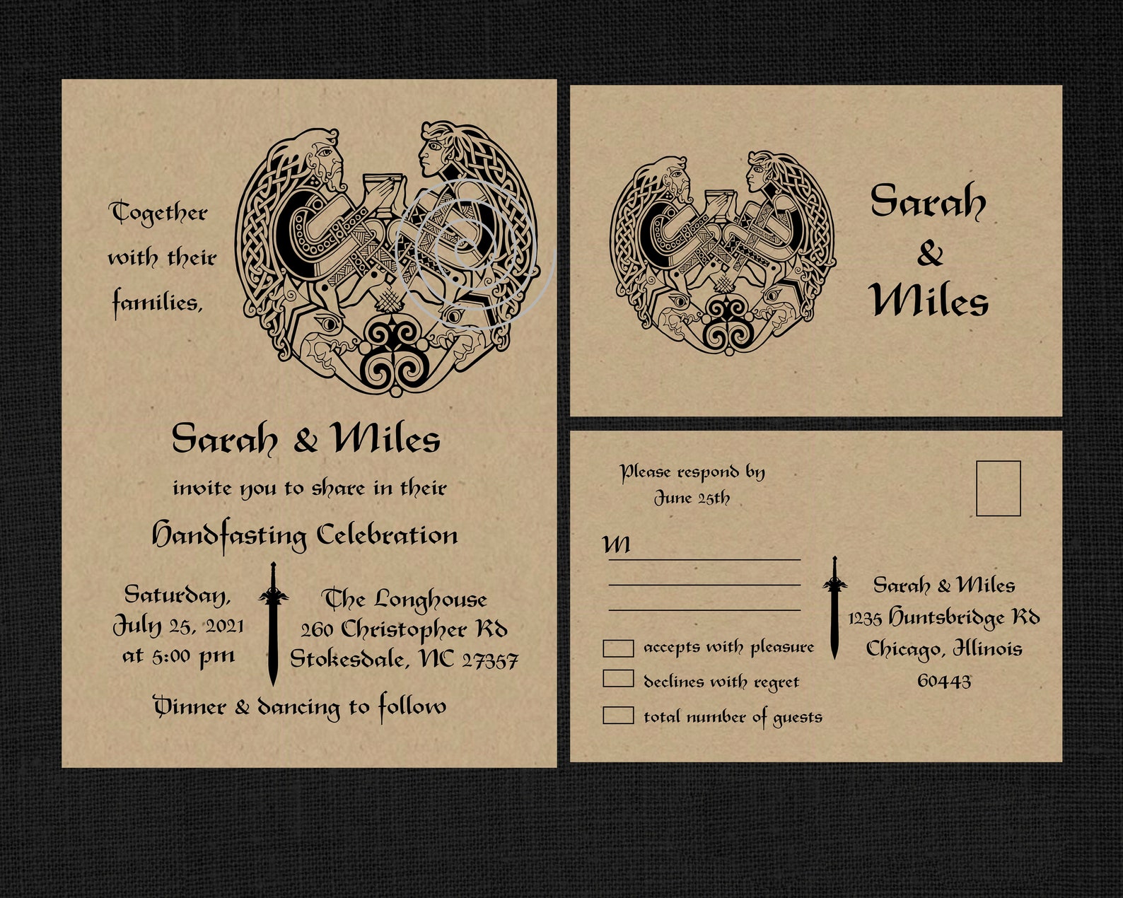 VIKING NORSE Wedding Invitation Viking Design Invitation - Etsy
