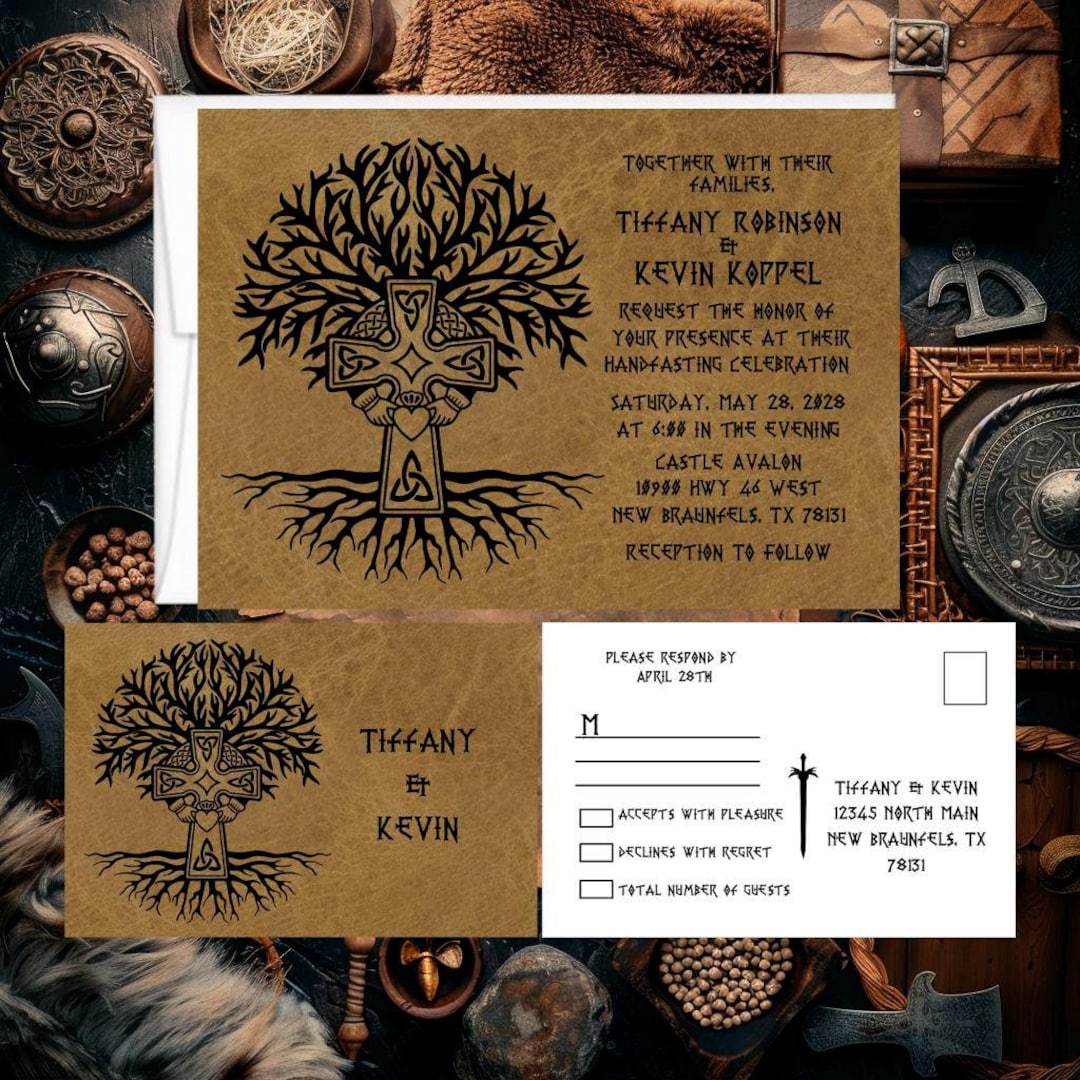 Tree of Life Viking Wedding Invitation, Medieval Celtic Wedding, Viking ...