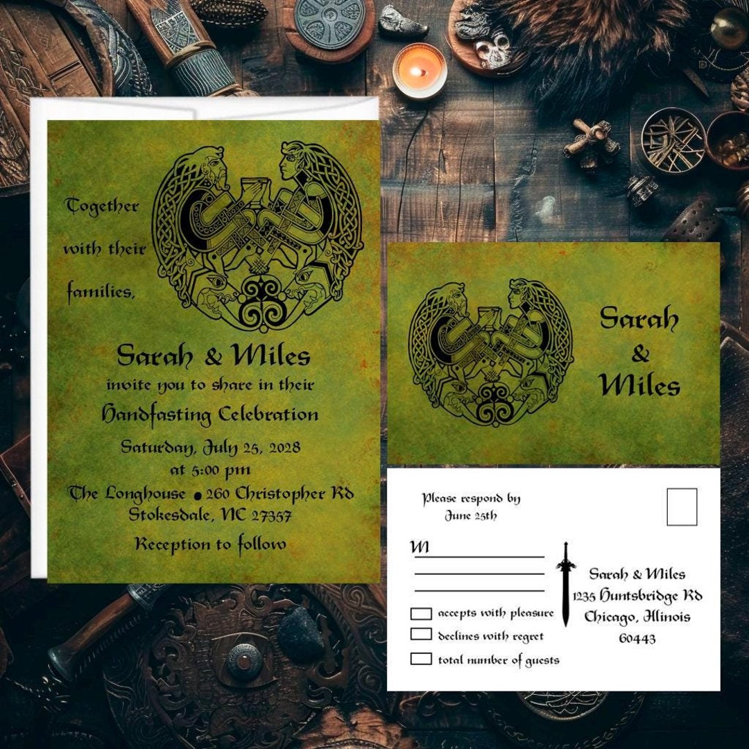 Viking Couple Design Wedding Invitation, Viking Design Invitation ...