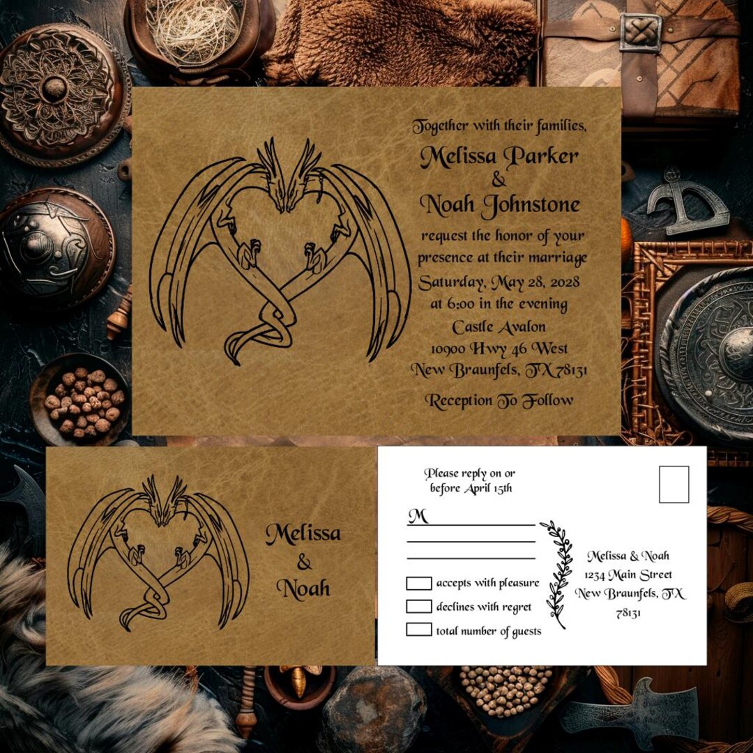 Viking Dragon Wedding Invitations, Viking Celtic Norse Dragon, Viking ...