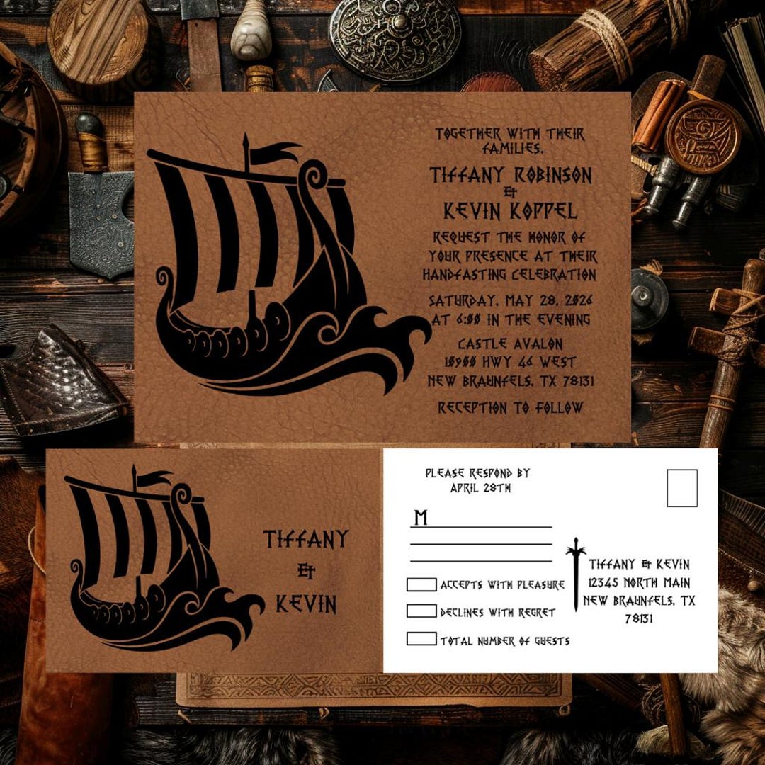 Viking Wedding Invitation, Medieval Norse Wedding, Viking Design ...