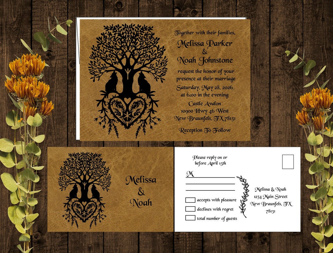 Viking Norse Parchment Style Wedding Invitation Viking Design - Etsy