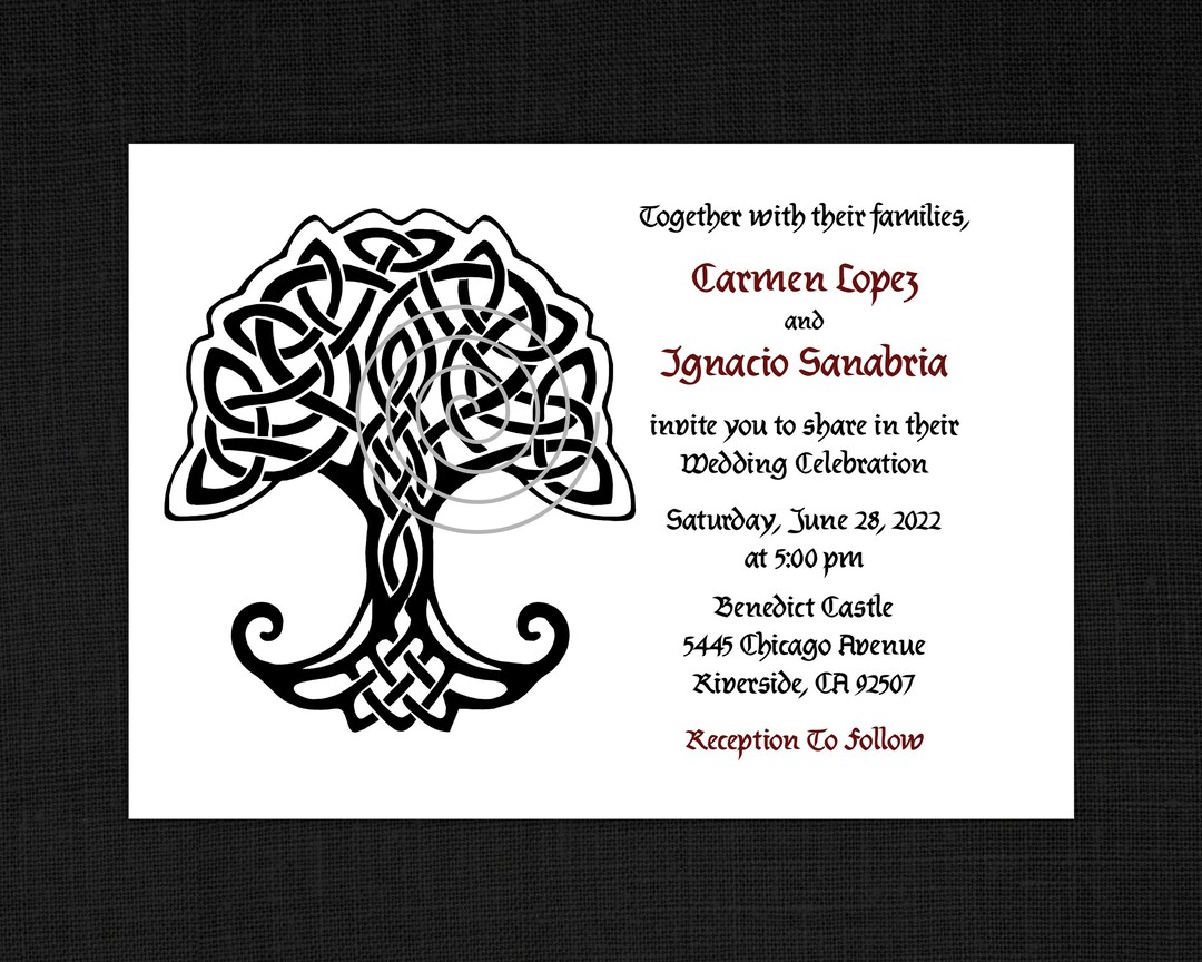 NORDIC TREE of LIFE Wedding Invitation, Tree of Life Wedding, Cheap ...