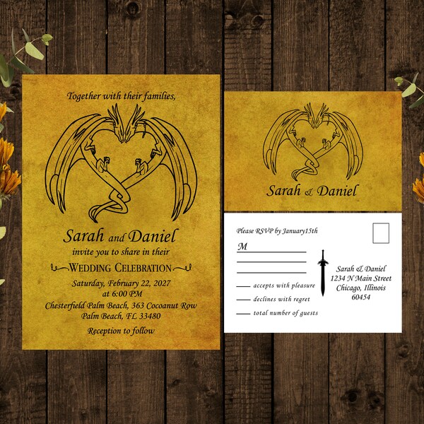 Long Wedding Invitations - Etsy